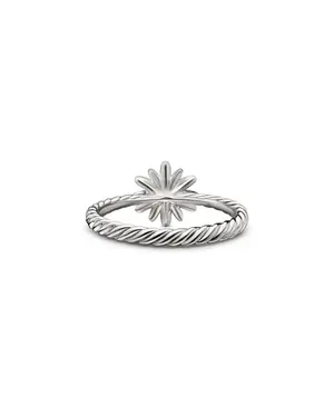 David Yurman Sterling Starburst Ring With Diamonds - Silver