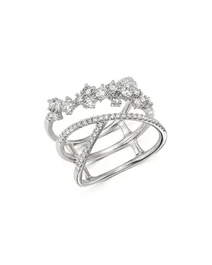 Bloomingdale'S Diamond Crossover Ring In 14k Gold - White