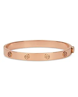 Tory Burch Tory Burch Miller Studded Hinge Bangle Rose Gold