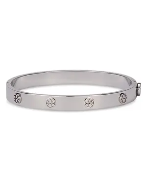 Tory Burch Miller Studded Hinge Bangle - Silver
