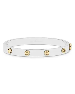 Tory Burch Tory Burch Miller Studded Hinge Bangle Silver/gold
