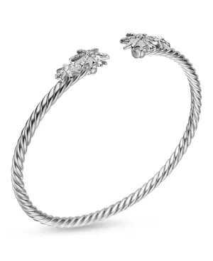 David Yurman Sterling Starburst Bangle With Diamonds - Silver