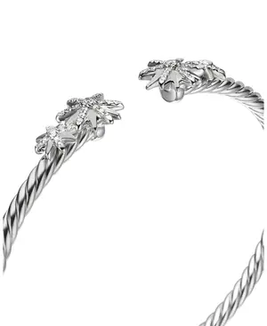 David Yurman Sterling Starburst Bangle With Diamonds - Silver