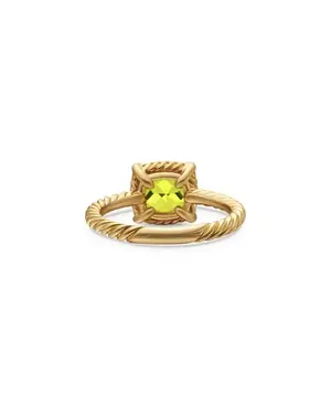 David Yurman Petite Chatelaine Pave Bezel Ring - Peridot