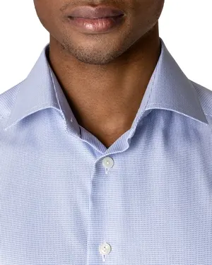 Eton Contemporary Fit Houndstooth Dress Shirt - Blue