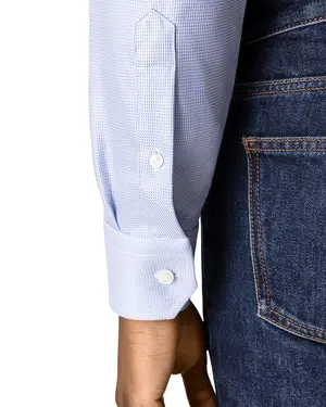 Eton Contemporary Fit Houndstooth Dress Shirt - Blue