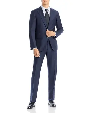 Canali Capri Melange Twill Solid Slim Fit Suit - Navy