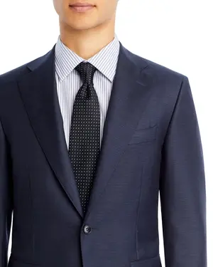 Canali Capri Melange Twill Solid Slim Fit Suit - Navy
