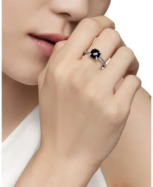 David Yurman Chatelaine Ring With And Diamonds - Black Onyx