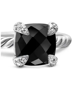David Yurman Chatelaine Ring With And Diamonds - Black Onyx