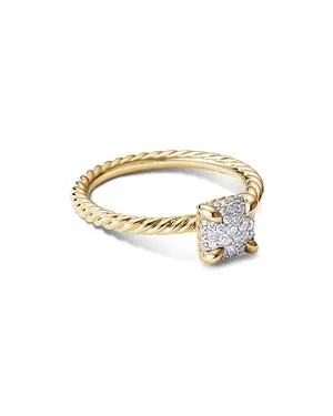 David Yurman David Yurman Chatelaine Ring In 18K Yellow Gold With Full Pave Diamonds White/gold