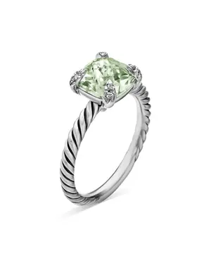 David Yurman Chatelaine Ring With And Diamonds - Prasiolite