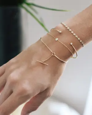 Zoe Chicco 14k Gold Diamond Bezel Chain Bracelet