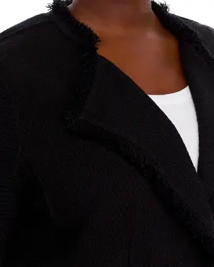 NIC+ZOE Fringe Knit Jacket - Black