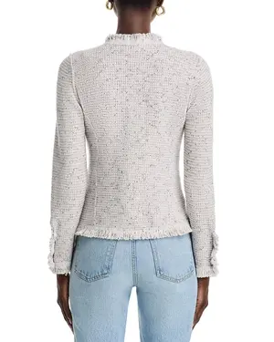 NIC+ZOE Fringe Knit Jacket - Sugar Cookie