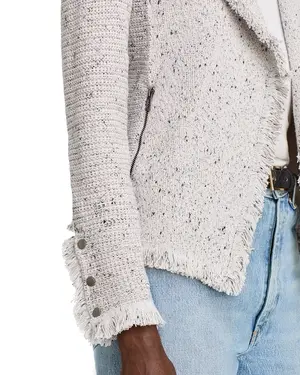 NIC+ZOE Fringe Knit Jacket - Sugar Cookie