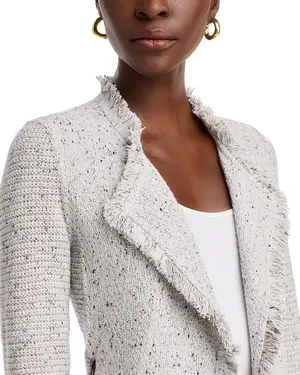 NIC+ZOE Fringe Knit Jacket - Sugar Cookie