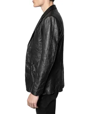 Zadig&Voltaire Valfried Crinkle Leather Jacket - Noir