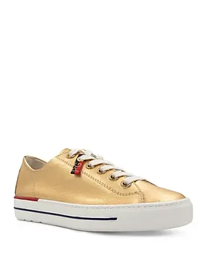 Paul Green Carly Lace Up Sneakers Gold Leather