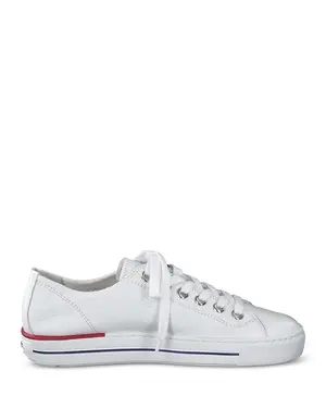 Paul Green Carly Lace Up Sneakers - White Leather
