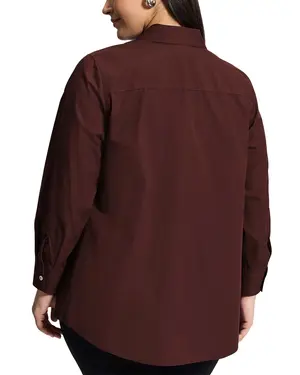 Foxcroft Cici Non Iron Tunic Top - Chicory