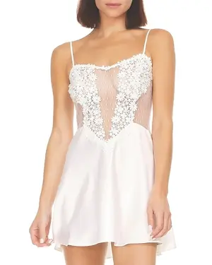 Flora Nikrooz Showstopper Charmeuse Chemise - Ivory