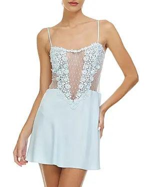 Flora Nikrooz Showstopper Charmeuse Chemise Light Blue