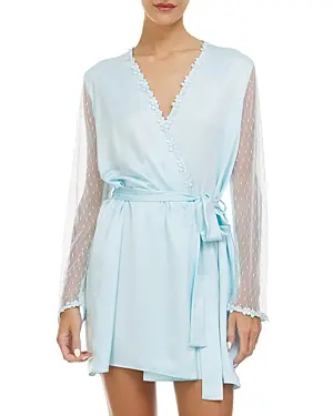 Flora Nikrooz Showstopper Charmeuse Cover-up Robe Light Blue