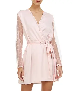 Flora Nikrooz Showstopper Charmeuse Cover-up Robe Pink