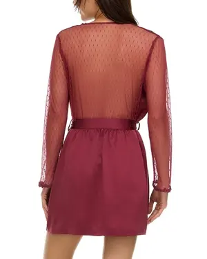 Flora Nikrooz Showstopper Charmeuse Cover-up Robe - Wine