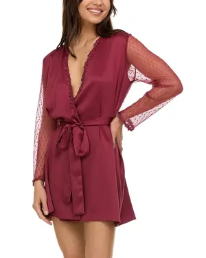 Flora Nikrooz Showstopper Charmeuse Cover-up Robe - Wine