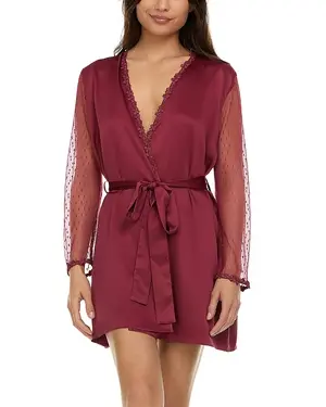 Flora Nikrooz Showstopper Charmeuse Cover-up Robe Wine