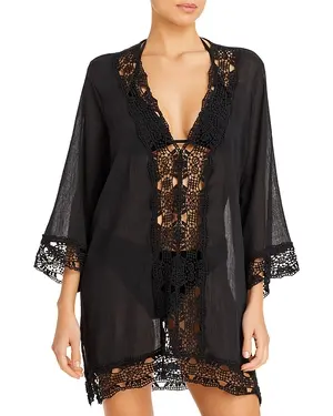 La Blanca Island Fare Tunic Swim Cover-up - Black