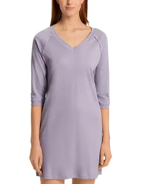 Hanro Pure Essence Three-quarter Sleeve Gown Lavender