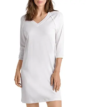 Hanro Pure Essence Three-quarter Sleeve Gown Rosewater