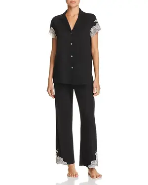 Natori Luxe Shangri-la Cropped Pj Set - Black/cocoon