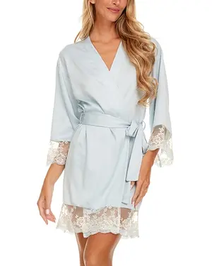 Flora Nikrooz Rosa Charmeuse Kimono Ice Flow