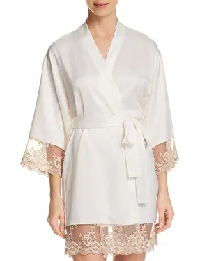 Flora Nikrooz Rosa Charmeuse Kimono - Ivory