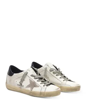 GOLDEN GOOSE Super-star Low Top Sneakers - White/navy