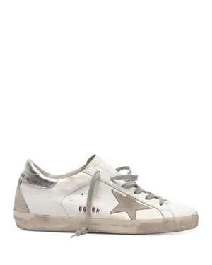 GOLDEN GOOSE Super-star Low Top Sneakers - White/silver