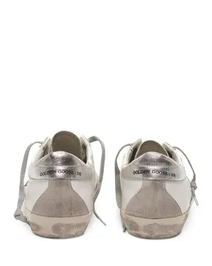 GOLDEN GOOSE Super-star Low Top Sneakers - White/silver