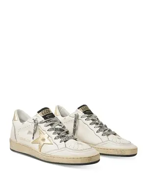 GOLDEN GOOSE Ball Star Low Top Sneakers - White/gold