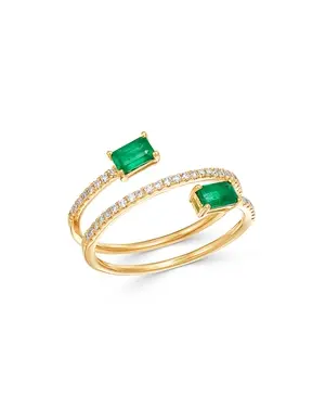 Bloomingdale'S 14k Yellow Gold Emerald & Diamond Ring - Emerald/gold