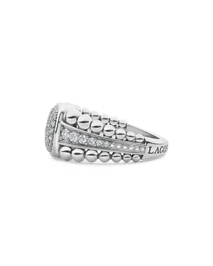 Lagos Sterling Silver Caviar Spark Diamond Ring