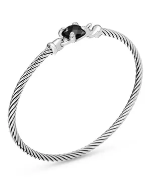 David Yurman Chatelaine Bracelet With Onyx And Diamonds - Onyx/silver