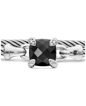 David Yurman Chatelaine Bracelet With Onyx And Diamonds - Onyx/silver