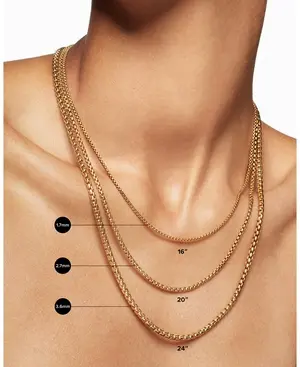 David Yurman 18k Yellow Box Chain Necklace - Gold