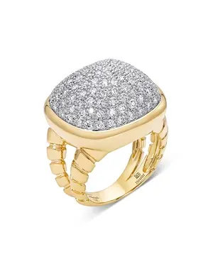 Marina B 18k Yellow Gold Diamond Tigella Dome Ring - White/gold