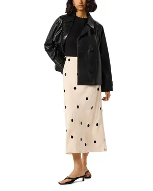 Whistles Jacquard Spots Midi Skirt