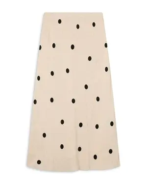 Whistles Jacquard Spots Midi Skirt